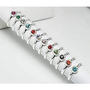 SILVERLINE JEWELRY - 925 Sterling Silver Birthstone Adjustable Toe Rings, Birth Month Open Stackable Rings June, Light Amethyst