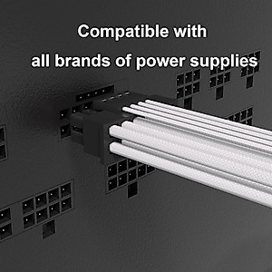 Sirlyr 16Pin GPU Cable,Pcie 5.0 12VHPWR Sleeved Modular Cables,Male to Male PSU Cable,Mini 12+4 pin Adapter 600W ATX 3.0 Power Supply for RTX 3090TI and 4090 Graphic Card with Combs(White)