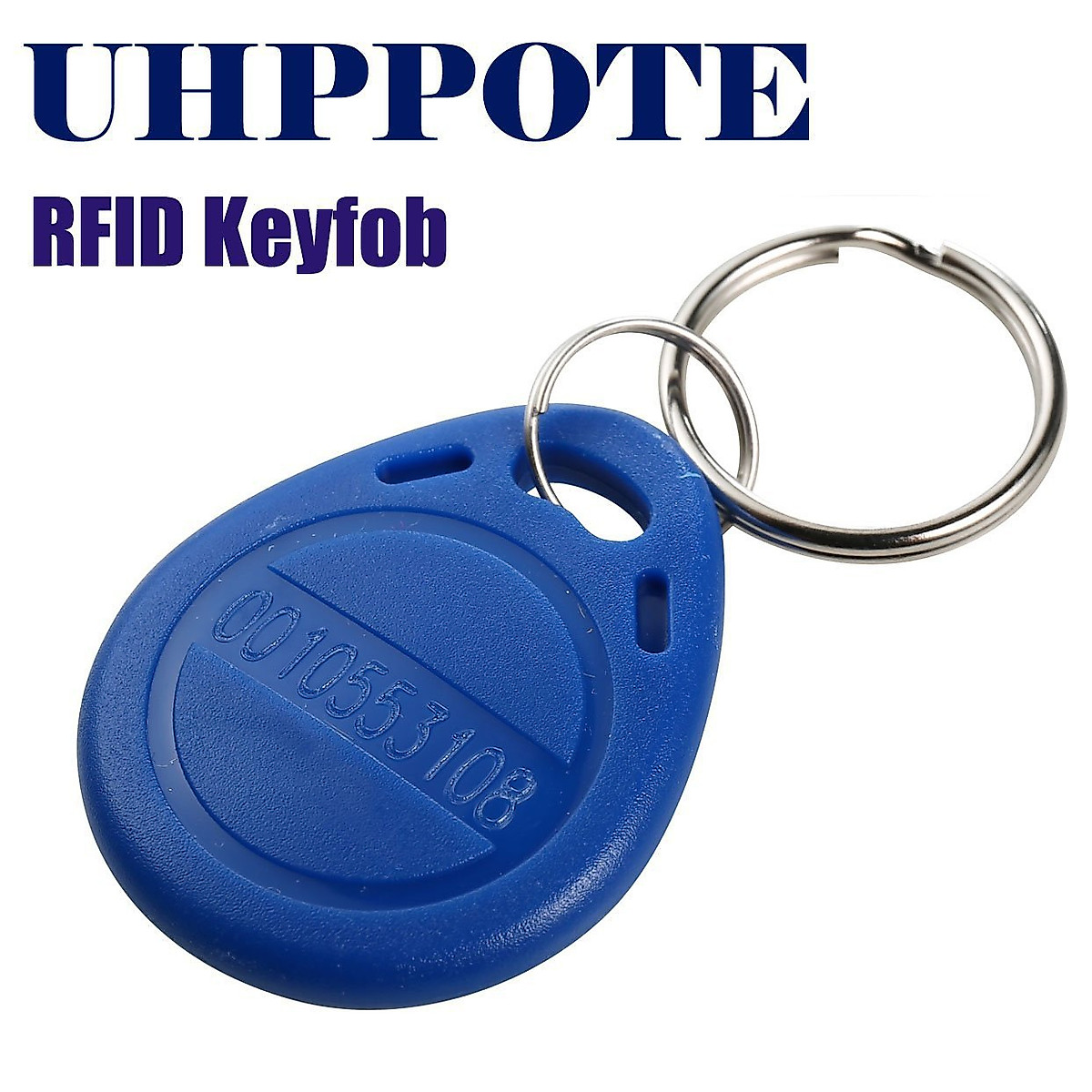 UHPPOTE Proximity 125KHz RFID EM-ID Card Keyfob for Door Access Control - Read Only - Color Blue - 100 Pack
