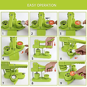 Button Maker Machine (4th Gen) FASTTOBUY Installation-Free 37mm 1.5 Inch Upgrade Badge Maker Pin Maker Press Machine with 405pcs Free Button Parts, Circle Cutter