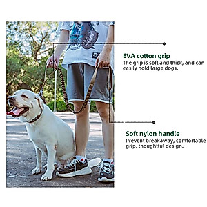 EXCELLENT ELITE SPANKER Tactical Bungee Dog Leash Military Adjustable Dog Leash Quick Release Elastic Leads Rope with 2 Control Handle(Coyote Brown)