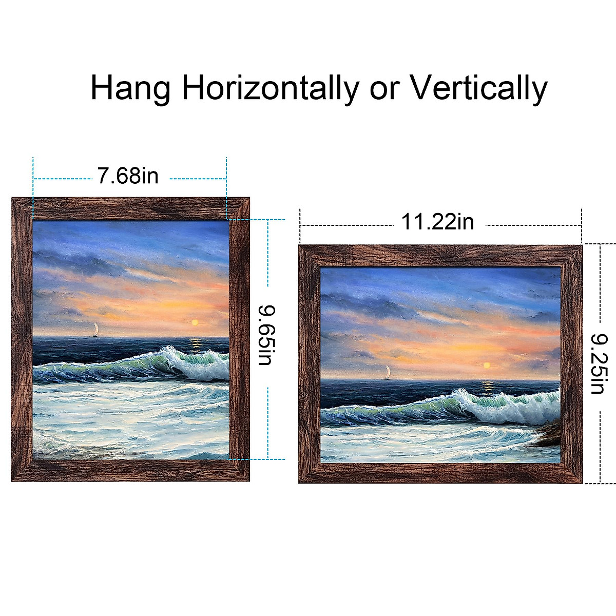 LUCKYLIFE 8x10 Picture Frame Brown for Wall Mounting or Tabletop Display, 2 Pack