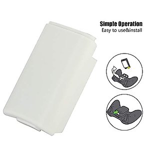 Battery Cover, Shell Case Cover Kit Anti-Abrasion Oil Injection Process Easy to Install for Game Console Controller(White)