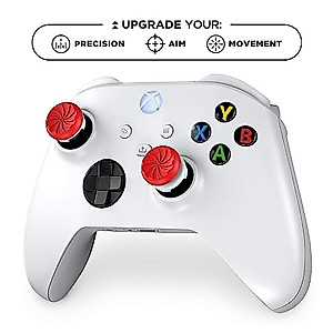 KontrolFreek FPS Freek Inferno for Xbox One and Xbox Series X Controller | Performance Thumbsticks | 1 High-Rise, 1 Mid-Rise | Red/White