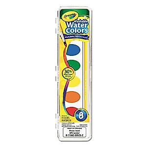 Crayola 8 Pan Set Washable Watercolors, Safe for Kids - Includes Brushes - 24 Pack