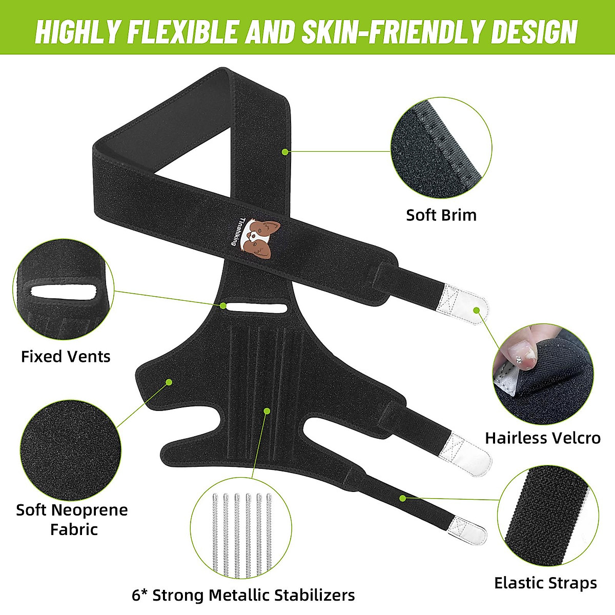 Tinahiking Dog Knee Brace for Torn Acl Hind Leg,Knee Brace for Dogs Acl with Side Stabilizers, Rear Leg Braces for Dogs Luxating Patella, Ligament Injury,Joint Pain,Dog Leg Brace Keeps Joint Stable