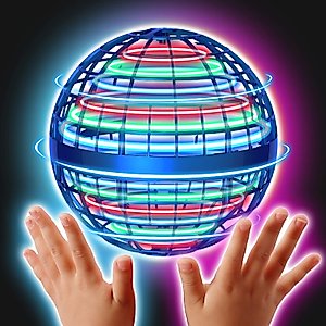 Flying Orb Ball 2023 Upgraded - Hover Boomerang Cosmic Globe Toy Led Magic Fly Spinner Mini Drone Toys for Kids Adults Childrens Outdoor Indoor Idea Gift Halloween Christmas Birthday (Blue)