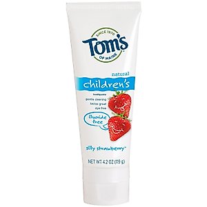 Tom's of Maine Fluoride Free Children's Toothpaste, Silly Strawberry, 4.20 oz