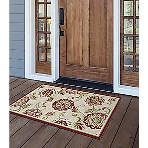 Brumlow MILLS Samara Home Indoor Area Rug with Traditional Floral Print Pattern for Living Room Decor, Dining Room, Kitchen Rug, or Bedroom Carpet, 30" x 46", Red