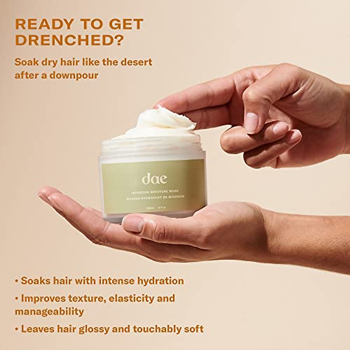 DAE Monsoon Moisture Mask - Intense Hydration, Leaves Hair Glossy & Smooth, Strengthens Hair Elasticity, Helps Prevent Damage (8 oz)