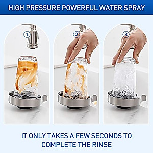 WOJIUBUXIN Glass Rinser for Kitchen Sink Brushed Nickel Cup Cleaner for Bar Sink Baby Bottle Washer Stainless Steel Kitchen Sink Accessories