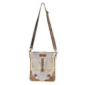 SIXTEASE Crossbody Bag for Women Vintage Style Genuine Leather, Upcycled Canvas, Rug, or Hair On - Cross Body Womens Bags with Inside Zipper Pockets - Ceilo