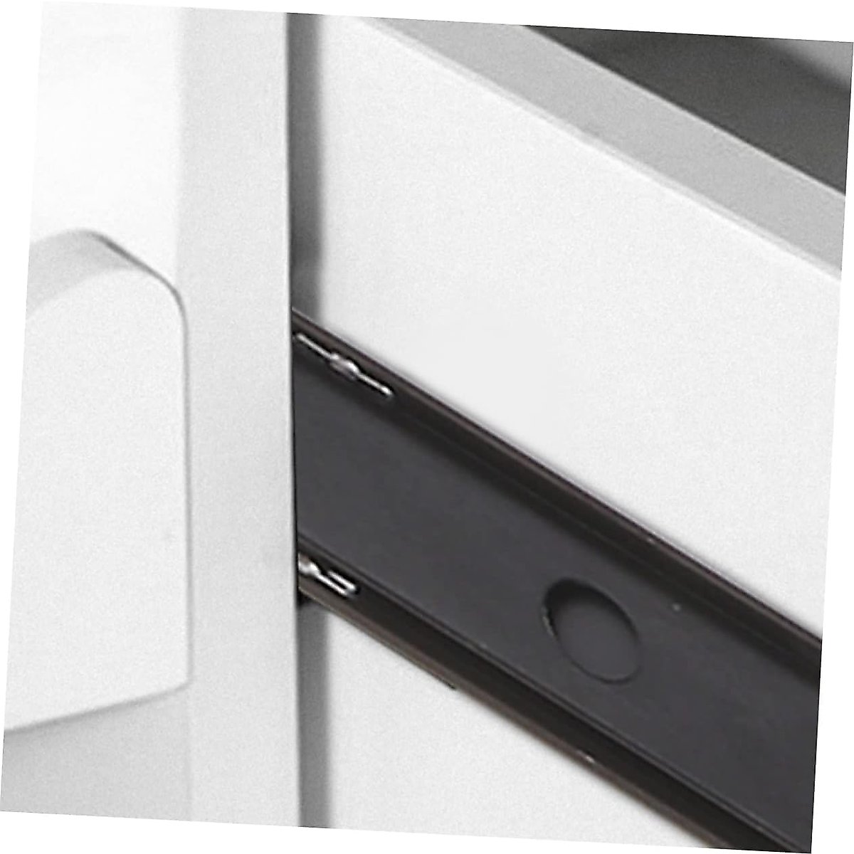 ALturN Drawer Glides,1 Pair Keyboard Track Dresser Tray L Brackets Heavy Duty Black Slides Side Under Desk Keyboard Tray Slide Out Keyboard Drawer Under Desk Slide Drawer Track Drawer Guide Rail B