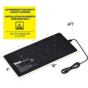 iPower 8" x 18" Reptile Heat Mat Under Tank Heater Terrarium Heating Pad for Amphibians and Reptiles Pet, Digital Thermometer and Hygrometer with Humidity Probe, Black