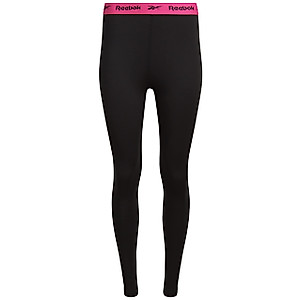 Reebok Women's Performance Leggings - Athletic Base Layer Yoga Pants Leggings (S-XL), Size Medium, Black