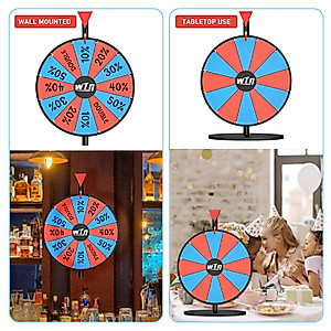 KOOV Prize Wheel, 12" Spinning Wheel for Prizes Tabletop or Wall Mounted, 12 Slots Color Spinner Wheel, Spinning Wheels Dry Erase for Roulette Wheel Carnival Games Tradeshow