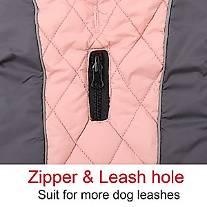 JoyDaog Fleece Collar Dog Coats for Small Dogs,Reversible Warm Puppy Jacket for Cold Winter,Pink S