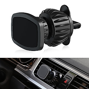 gunhunt 1 PC Snap-on Car Phone Holder, 2.36" x 1.57" 360° Rotating Air Outlet Multifunctional Navigation Bracket, Suitable for Conventional Horizontal Air Outlets Such as Horizontal/Vertical (Black)
