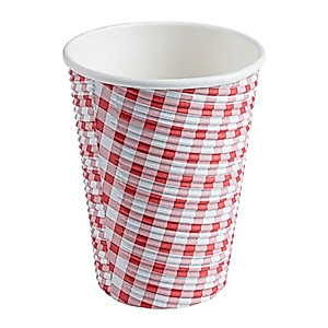 Restaurantware 12 Ounce Disposable Coffee Cups 500 Spiral Wall Hot Cups For Coffee - Lids Sold Separately Rolled Rim Paper Insulated Coffee Cups Picnic Print For Coffee Tea And More