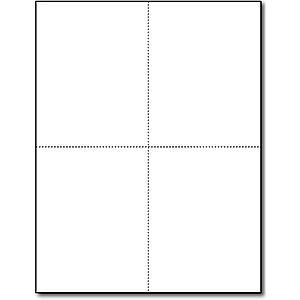 65lb White Printable Postcards - Blank Postcard Paper - Perforated 4 per Sheet - for Inkjet/Laser Printers - 25 Sheets / 100 Postcards