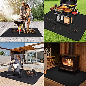 UBeesize Thickened 60x42 inch Under Grill Mat for Outdoor Grill, Fireproof Mat for Lawn, Smokers, Gas Grills, Deck and Patio,Fireplace Mat Fire Pit Mat,Oil-Proof Waterproof Non-Slip BBQ Protector