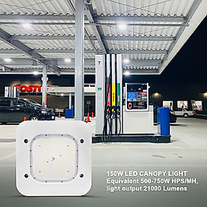OSTEK 2 Pack LED Gas Station Canopy Light, 150W Carport Ceiling Light 5700K, Outdoor Rated (600W HID/HPS Equivalent), 90-277V IP65 DLC & UL Listed