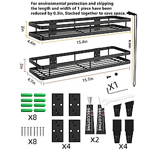 2Pack 15.7in Spice Rack Wall Mount and 2Pack Magnetic Paper Towel Holder