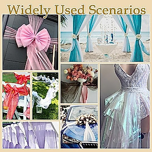 12" x 50 Yards Organza Fabric Roll, Crystal Organza Tulle Sheer Fabric for Wedding Party Backdrop Decoration Chair Sashes Table Runner Gift Wrapping DIY Crafts (Lime Green)