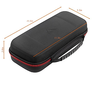 ButterFox Large Carrying Case for Hori Split Pad Compact, Fits Wall Charger, 10 Game Slot Holders (8 Physical + 2 digital), Compatible with Both Regular and OLED Switch - Black/Red