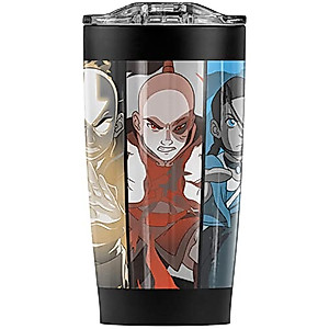 Logovision Avatar The Last Airbender Triple Bender Stainless Steel 20 oz Travel Tumbler, Vacuum Insulated & Double Wall with Leakproof Sliding Lid