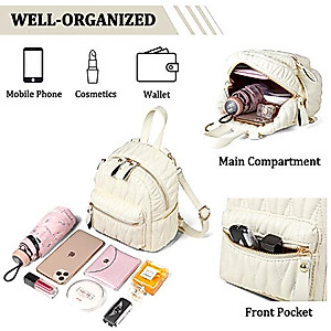 Mini Backpack Purse,ChaseChic Cute Fashion Small Quilted Daypacks for Girls Teens Women PU Leather Shoulder Bags Ladies,White