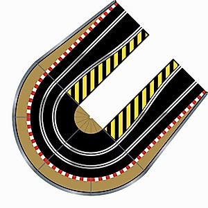 Scalextric C8512 Track Extension Pack - 2x Hairpin Curves 2 Side Swipes Borders Barriers, Large