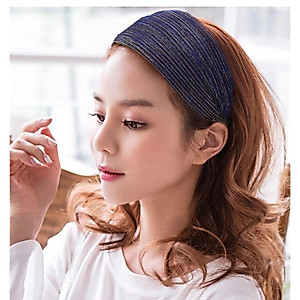 DORIS&JACKY Large Wide Lace Headbands Elegant Elastic Hairbands With Teeth Fashion Headwear Accessories For Women Girls (Pattern 2-5PCS)