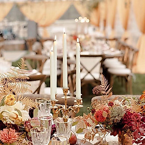 JONERAY Ivory Beeswax Taper Candles, Unscented and Smokeless Taper Candles, 8-inch Pure Natural Beeswax Candles for Holiday, Birthday (Pack of 10)