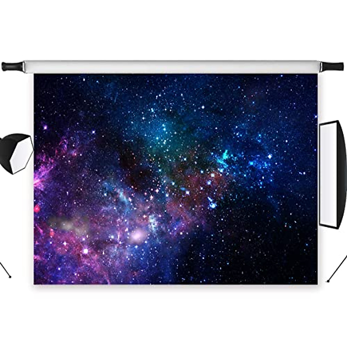 BUTFOBCA 7x5ft Outer Space Backdrop, Starry Galaxy Photo Backdrop, Planet Theme Background for Boy Girl Birthday Party Photography Decorations Banner, Photo Booth Studio Supplies Props(Vinyl)