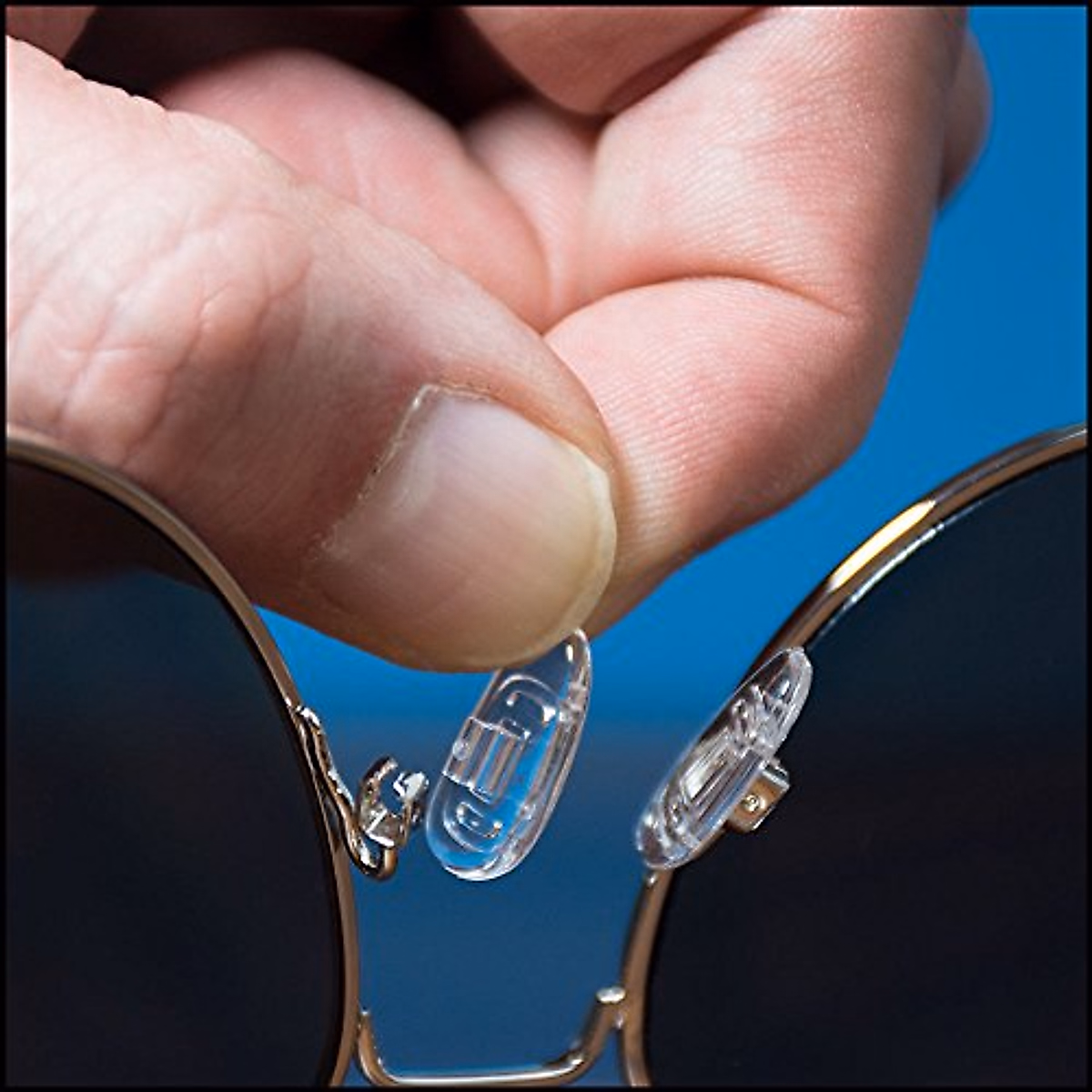 Premium Grade Soft Silicone - D -Shape Push-in Silicon Nose Pads for Glasses, Sunglasses, and Eye Wear (D-Shape Push-in 15MM, 2)