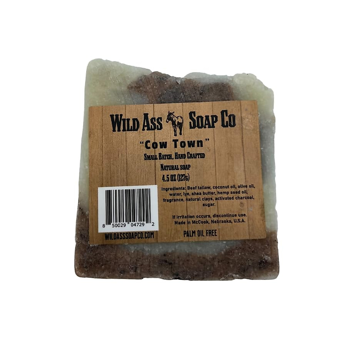 Wild Ass Soap Co | All Natural Beef Tallow Bar Soap | Cow Town | Soap for the Working Man | Soap For Dry Skin | 4.5 oz Bar