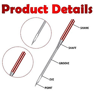 30 Pieces Sewing Machine Needles Universal Regular Point Machine Needles for Home Sewing Machine Compatible with Singer, Brother and Old Sewing Machine