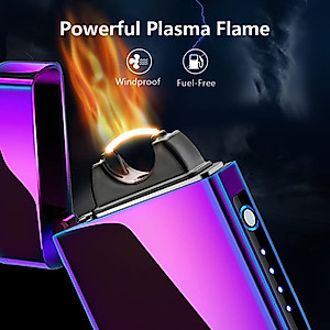 GADATOP Arc Plasma Flame Lighter USB Rechargeable Windproof Electric Lighter for Candle(Color)