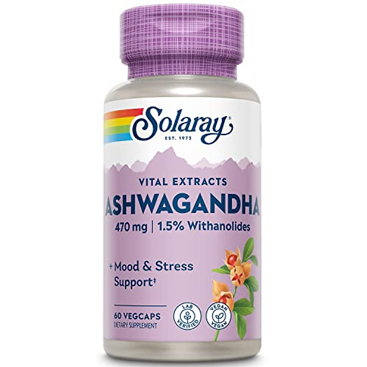 SOLARAY Ashwagandha Extract, 470mg | 60 Count