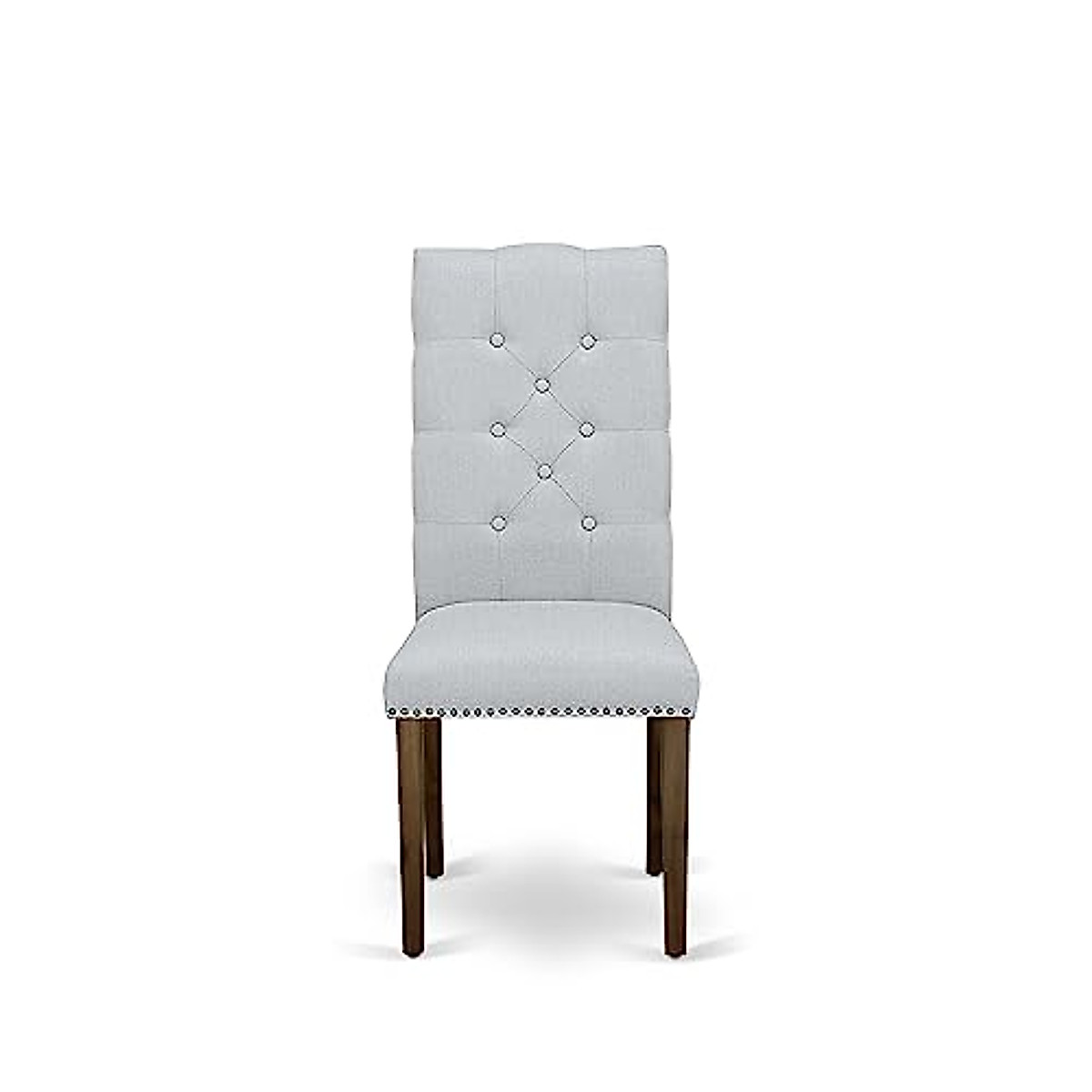 East West Furniture DLEL3-AWA-05 3 Piece Kitchen Table & Chairs Set Consist of a Round Dining Table with Dropleaf and 2 Upholstered Parson Chairs, 42x42 Inch, Antique Walnut