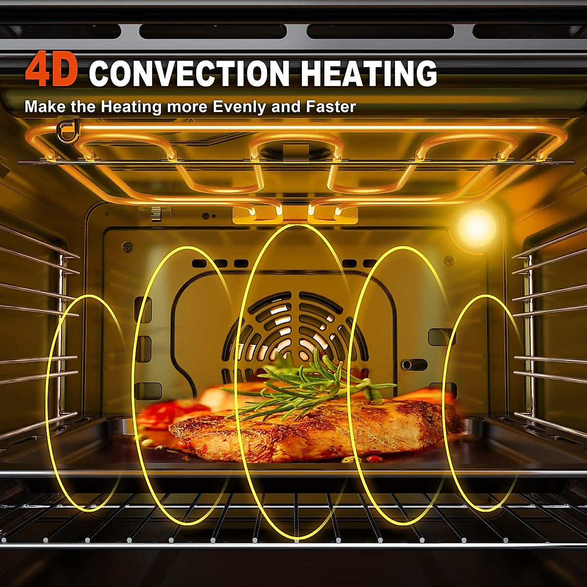 24" Single Wall Oven, 2.3 Cu.ft. Built-in Electric Wall Oven 9 Cooking Functions, Convection Wall Oven with Sensitive Touch Control, Timer, Stainless Steel Finish, For Kitchen, ETL Certified