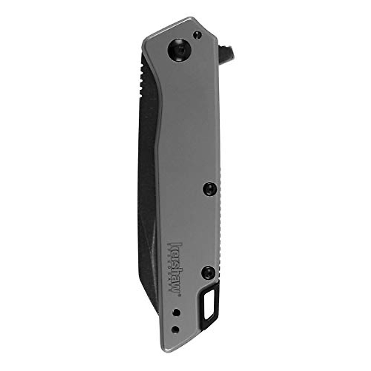 Kershaw Misdirect Pocketknife; 2.9 in. 4Cr13 Black-Oxide Blackwash Finish Blade, Stainless Steel Stonewash Finish Handle Equipped with SpeedSafe Assisted Opening, Flipper and Frame Lock (1365)