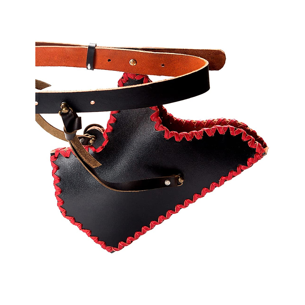 longbowmaker Archery Manchu Quiver Mounted Archery Side Quiver Black Cow Leather Archery Arrows Quiver Field Quiver