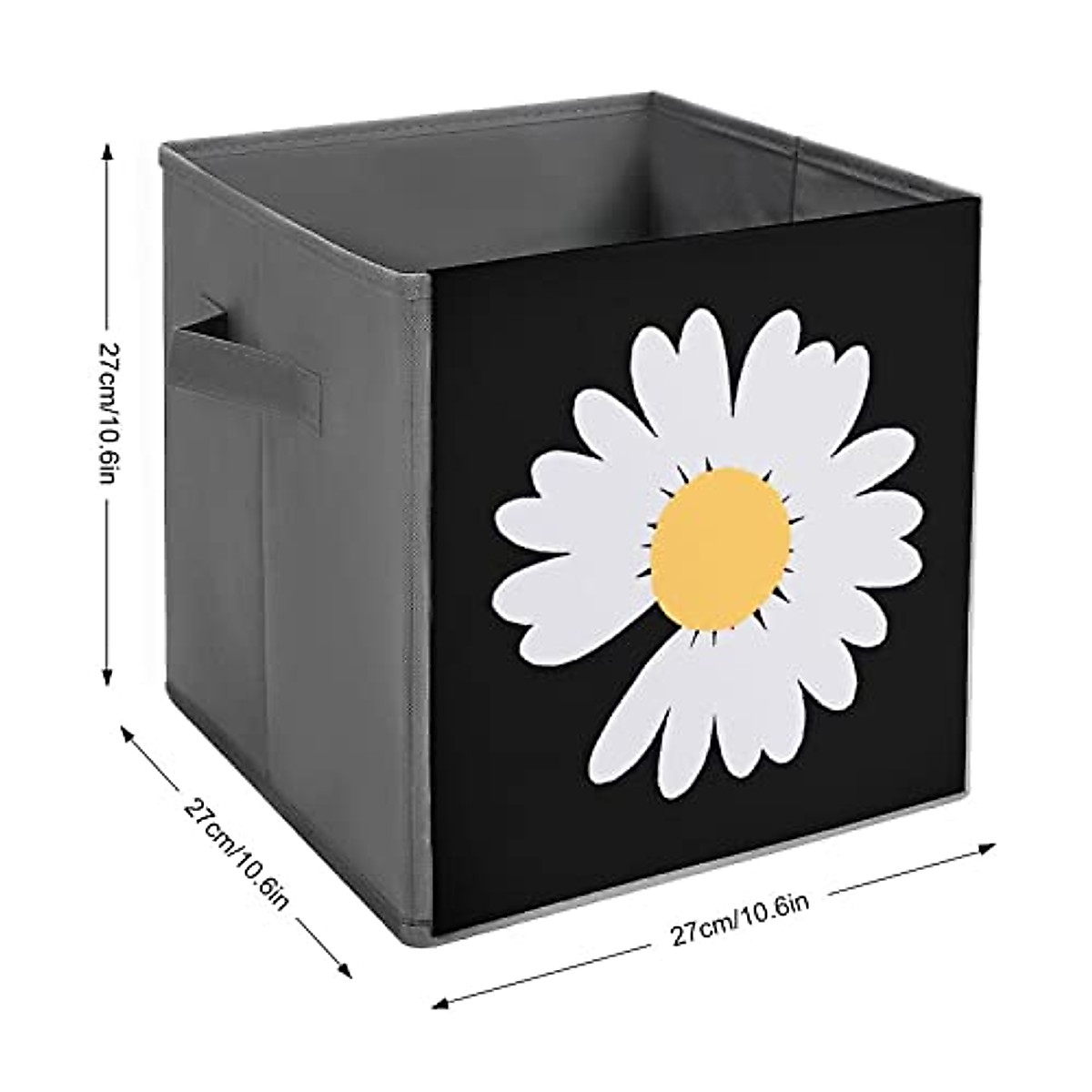 Daisies Flower Large Cubes Storage Bins Collapsible Canvas Storage Box Closet Organizers for Shelves