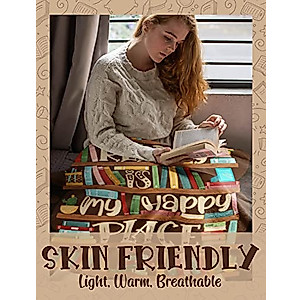 InnoBeta Book Lovers Throw Blanket - Flannel Blankets for Book Club, Librarians, Readers and Literary Lover - Book Lover Gifts on Birthday, Thanksgiving, Christmas - 50" x 65" - (Brown)