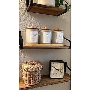 White + Sable Bathroom Cotton Ball and Qtip Organizer (3 Pack) (Frosted white)