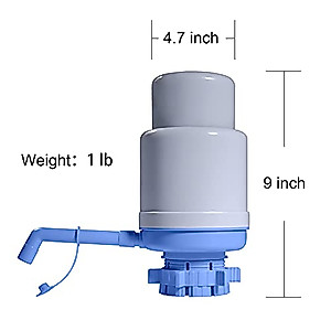 5 Gallon Water Dispenser - Manual Water Dispenser for 5 Gallon Bottle Non Drips, Easy Hand Press Water Pump Dispenser Fit for 2-6 Gallon Bottle (Blue)