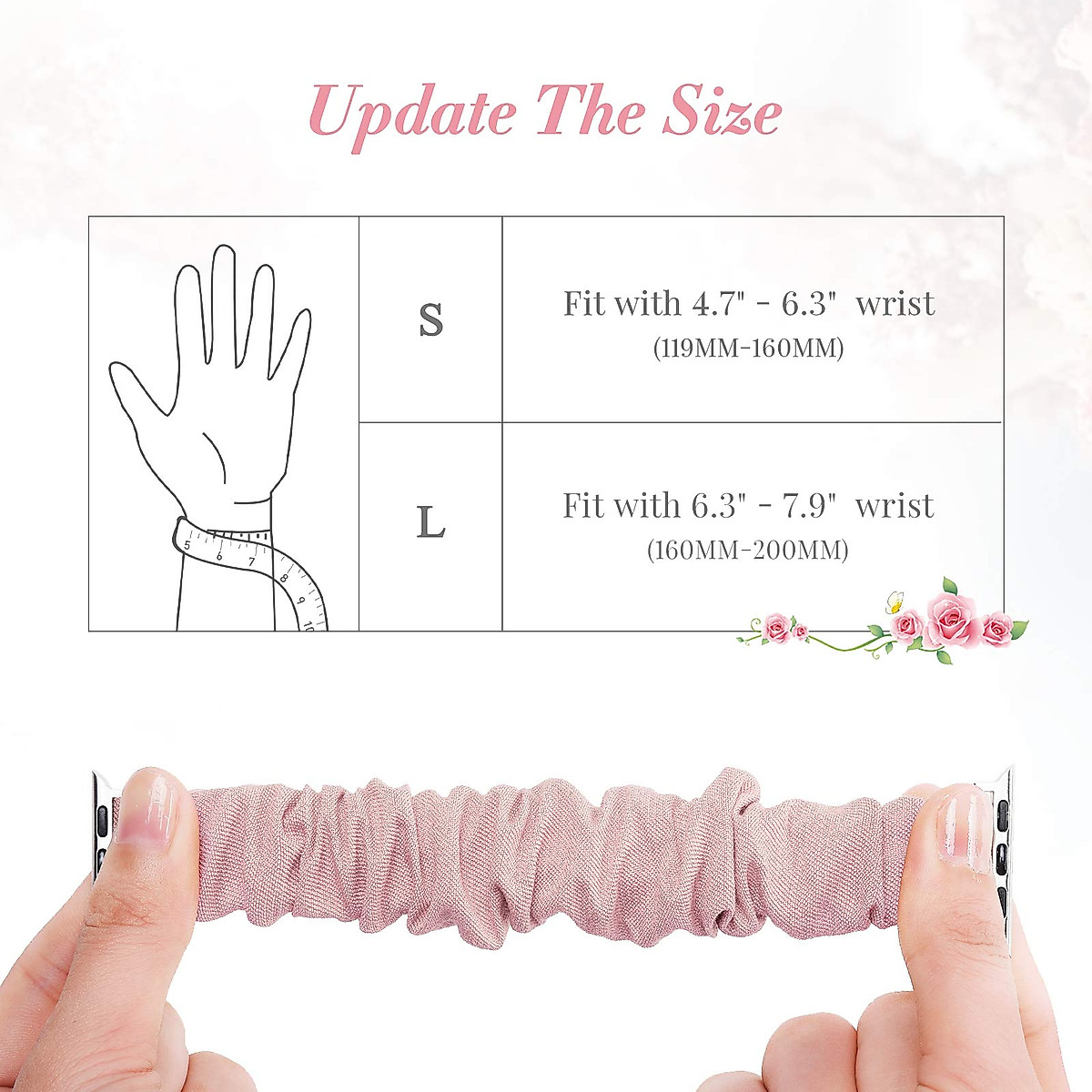 Recoppa Compatible for Apple Watch Band Scrunchie 38mm 40mm 41mm 42mm 44mm 45mm Cute Printed Elastic Solo Loop Bands Women Bracelet Strap for iWatch Series 9 8 7 6 5 4 3 2 1 SE, 4 Packs