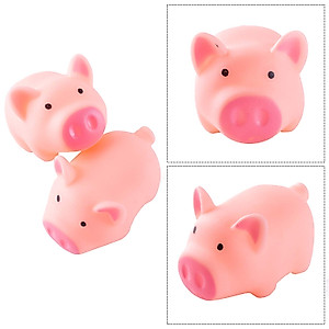 LOUHUA 25 Pieces Mini Rubber Pigs Bulk Baby Bath Toy Pink Tiny Piggies Squeaky Pig Toys for Shower Birthday Party Gift Decoration